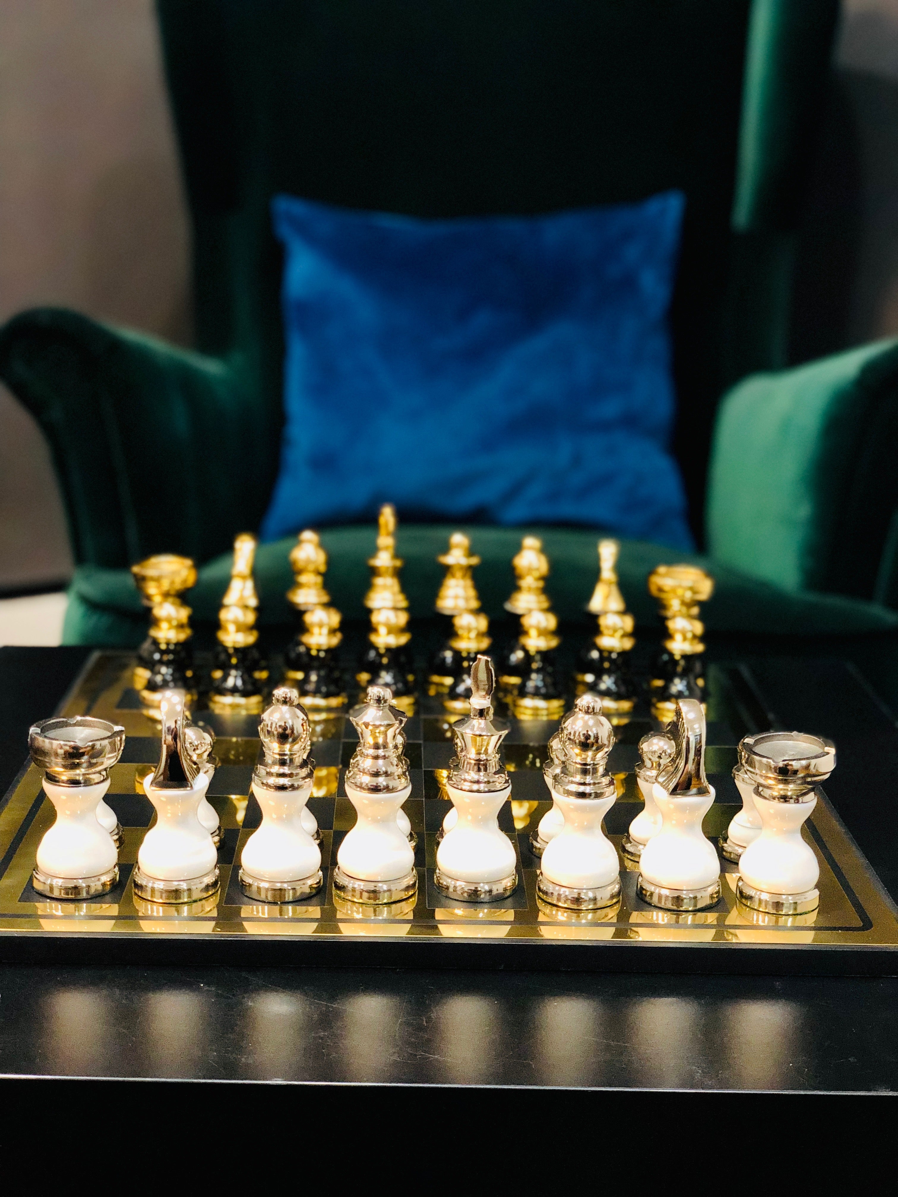 Metallic Chess - Royal Gold | Chess Sets | Decorative Games | DCOR