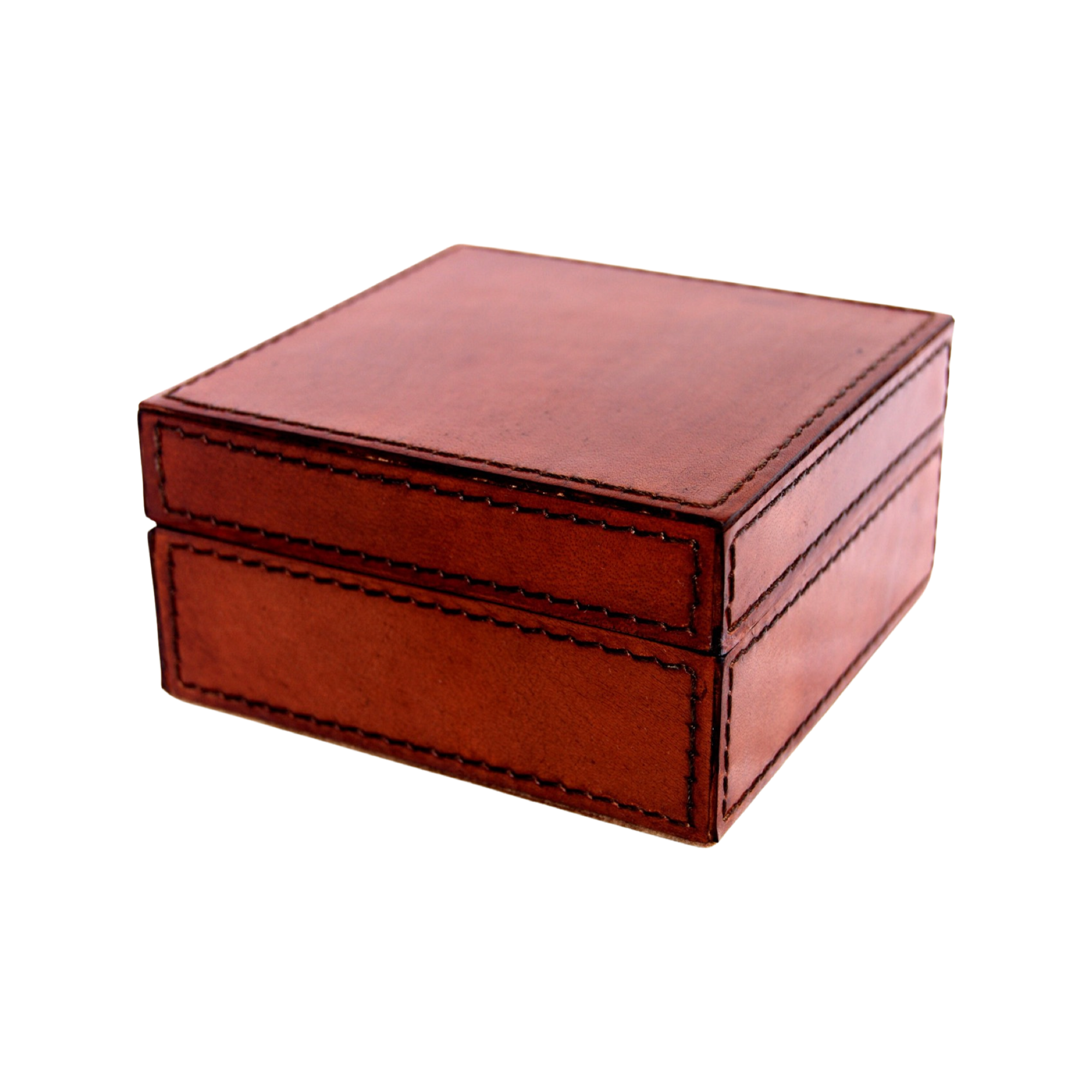 Leather Box Minim - Tan | Mini Leather Box | DCOR