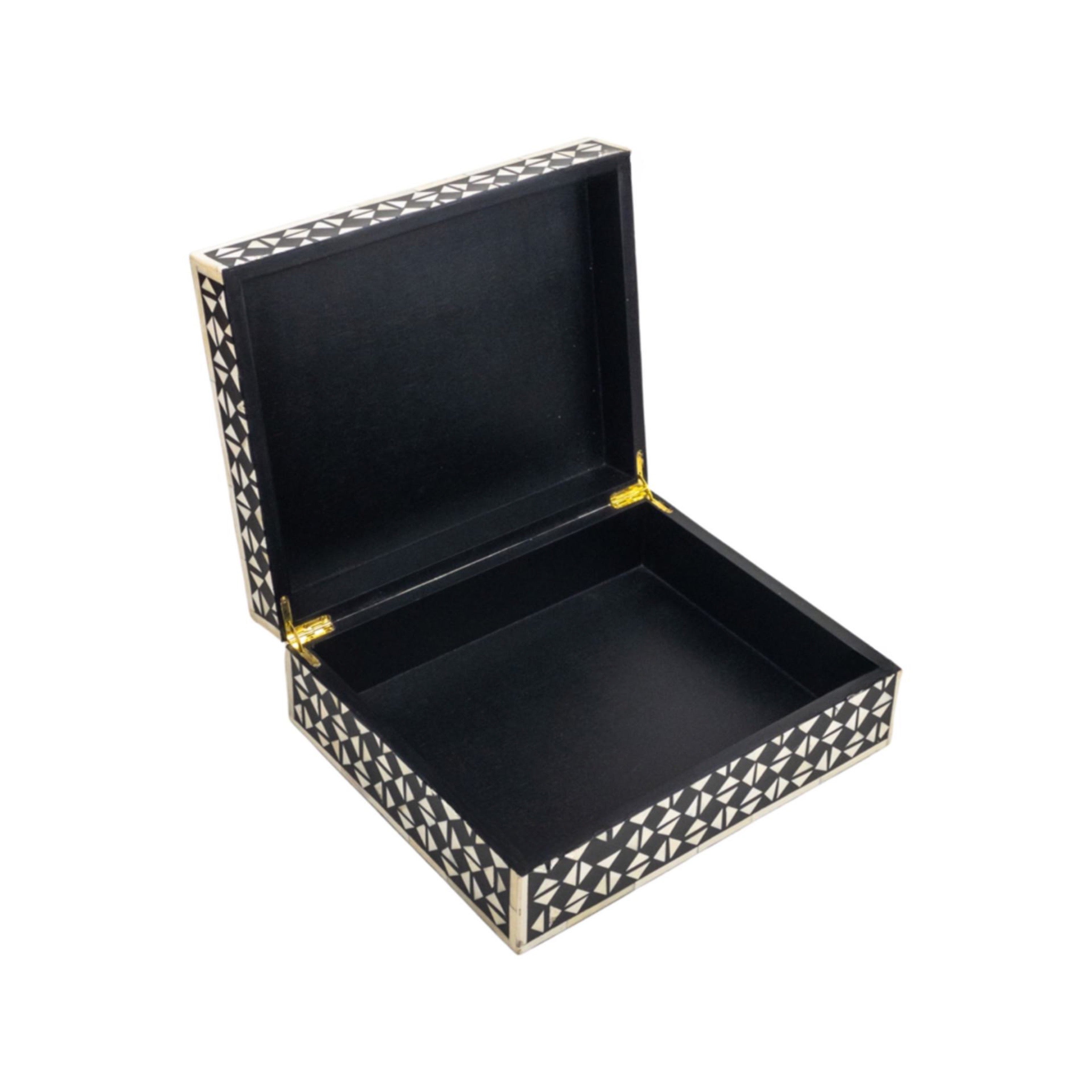 Bone Inlay Tribal Box big - Black | Mini Gift Boxes | DCOR